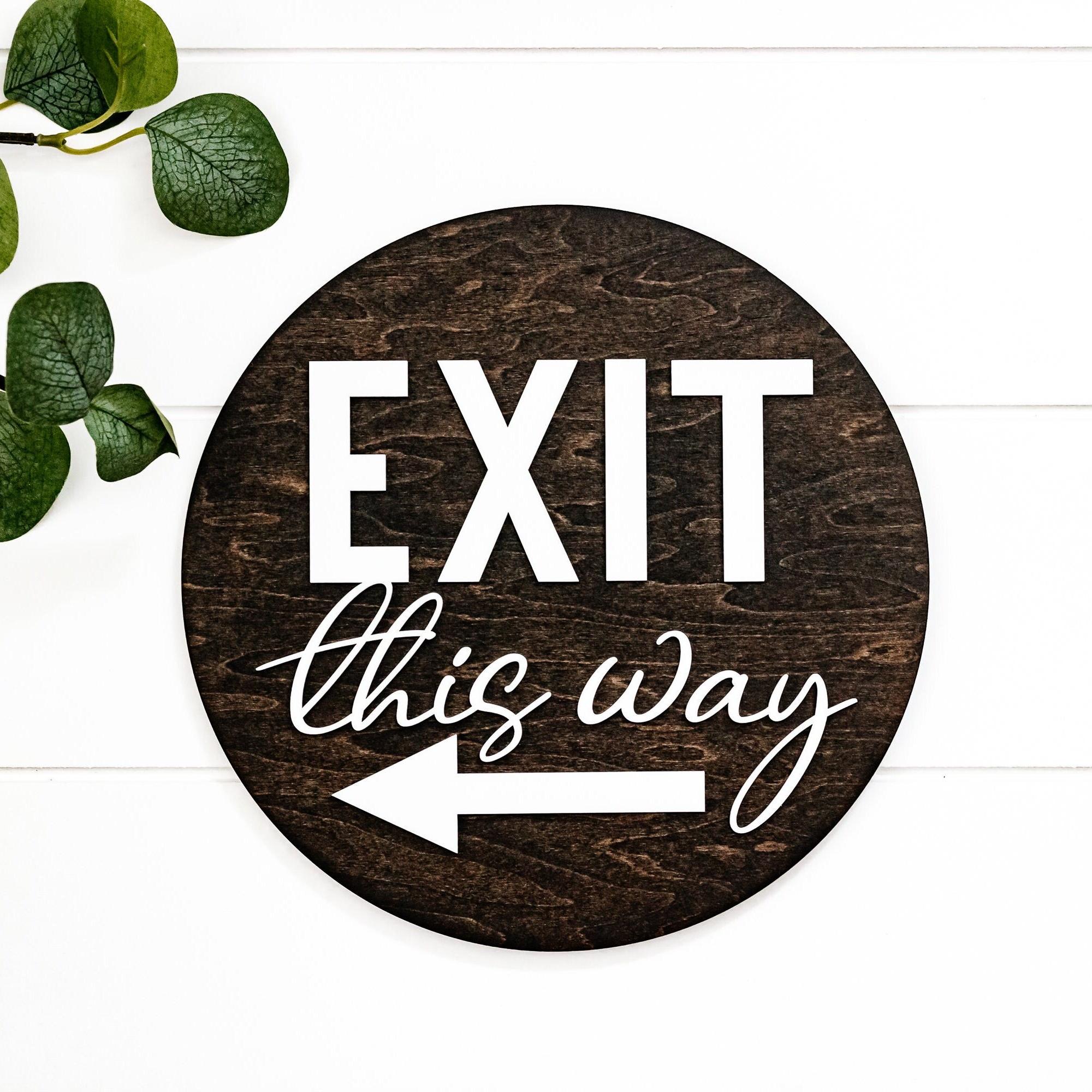 3D Exit Sign Business Door Signs Exit This Way Sign Emergency Exit Sig ...